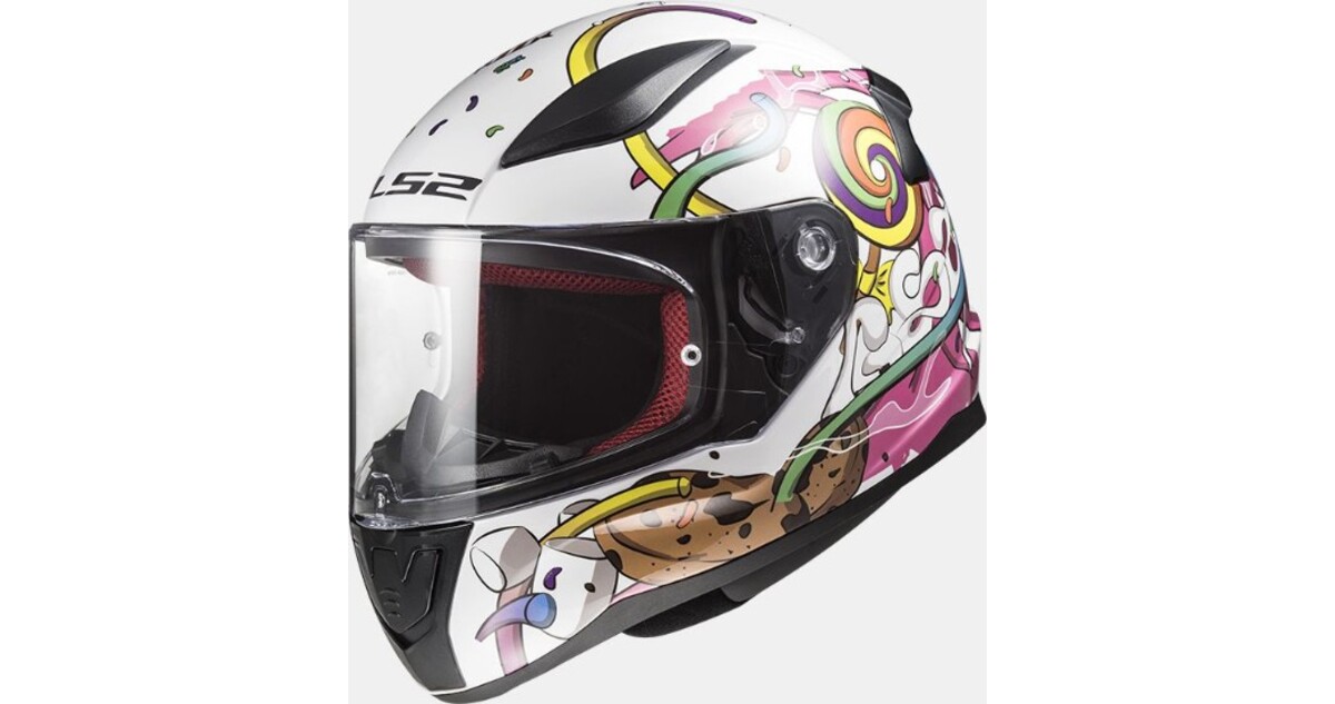 LS2 FF353 Rapid Mini CRAZY POP WHITE PINK gyermek bukósisak - inSPORTline